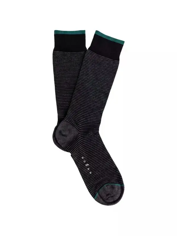 Hogan Striped Rib-trimmed Socks - Black