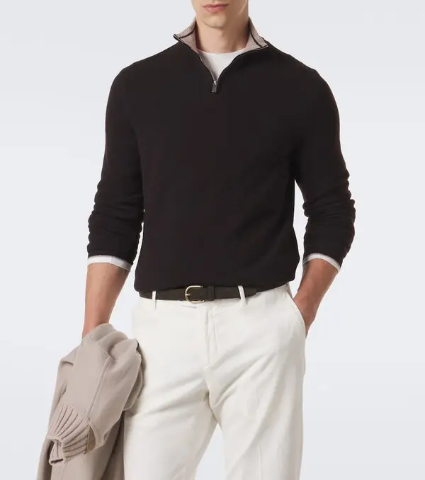 Fedeli Cashmere Half-zip Sweater