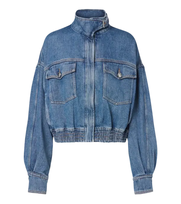Sportmax Denim Bomber Jacket - Blue