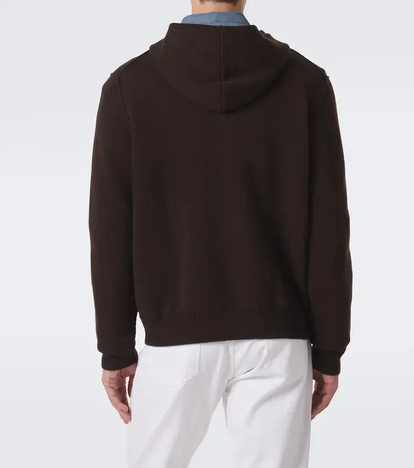 ALLUDE Knitted Wool And Cashmere Zip-up Hoodie