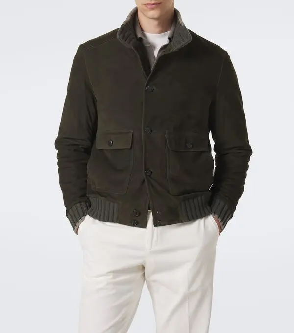 Fedeli Cashmere-trimmed Suede Jacket