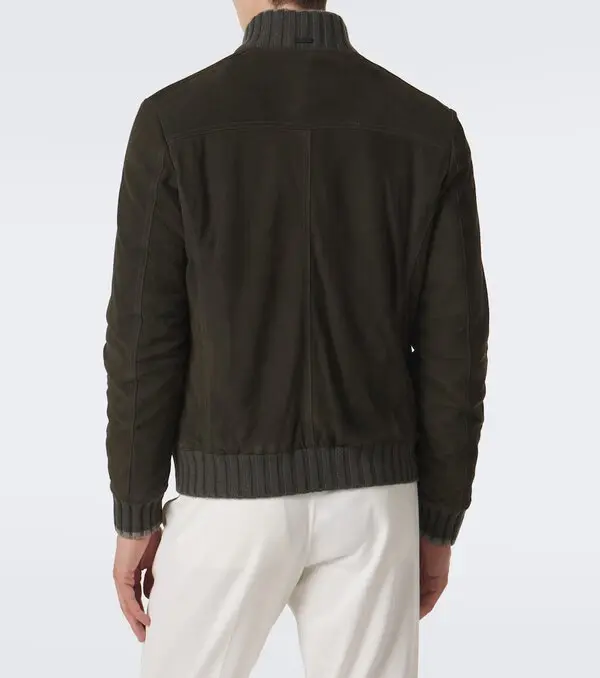 Fedeli Cashmere-trimmed Suede Jacket