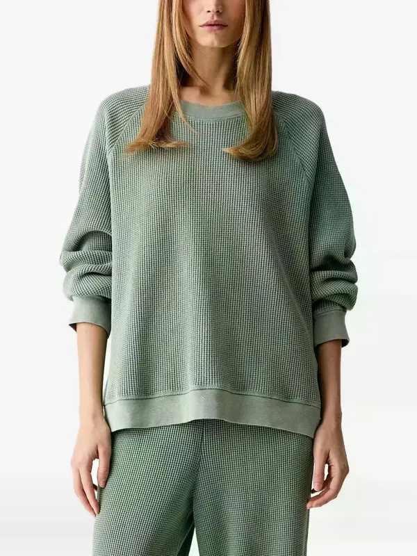 American Vintage Waffle-knit Cotton Sweater - Green