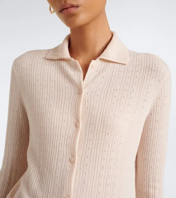 Vince Pointelle Wool Cardigan