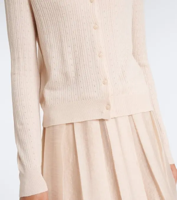 Vince Pointelle Wool Cardigan