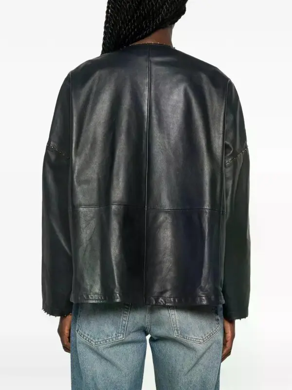 FORTE_FORTE Bead-embellished Leather Jacket