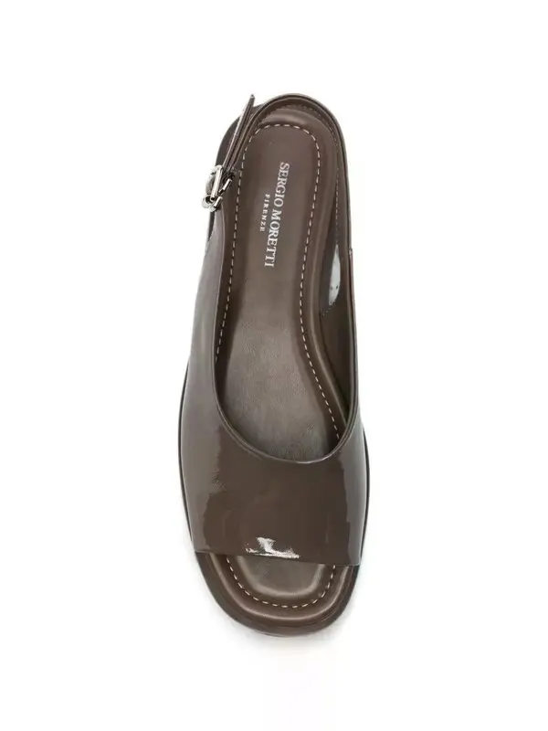 SERGIO MORETTI FIRENZE Patent Slingback Sandals