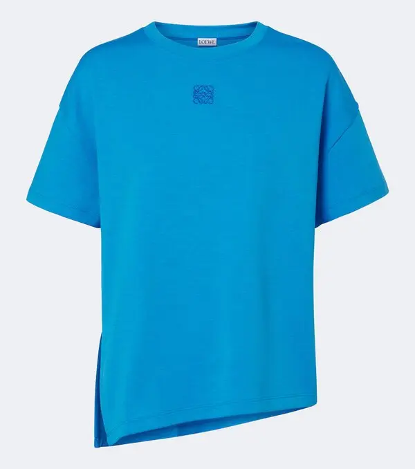 Loewe Asymmetric Cotton-blend T-shirt - Blue