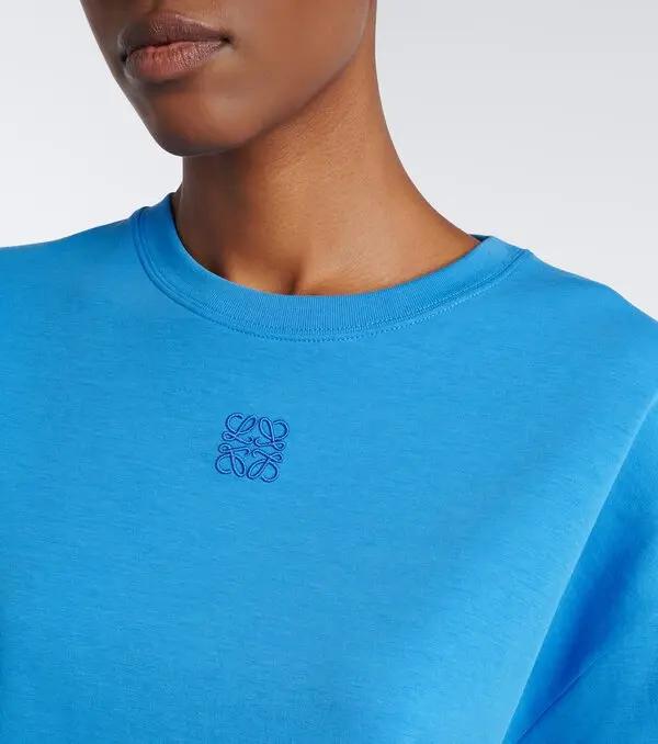 Loewe Asymmetric Cotton-blend T-shirt - Blue