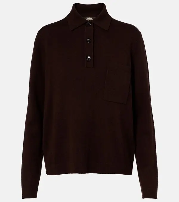 Jardin Des Orangers Wool And Cashmere Polo Sweater - Brown