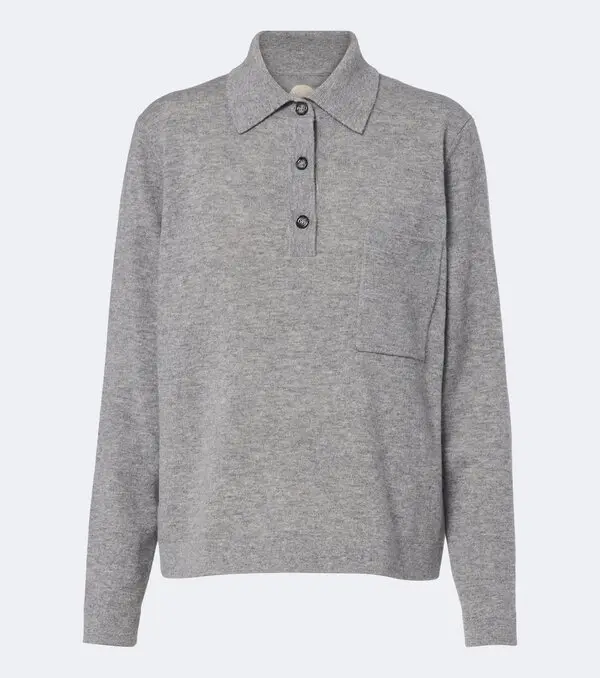 Jardin Des Orangers Wool And Cashmere Polo Sweater - Grey