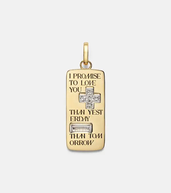 FOUNDRAE True Love Promise 18kt Pendant With Diamonds - Gold