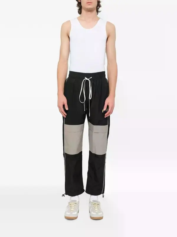 DANIEL PATRICK Colour-block Parachute Track Pants - Black