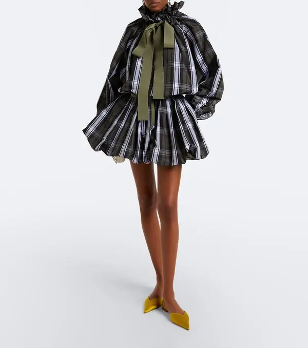 PATOU Checked Balloon Miniskirt