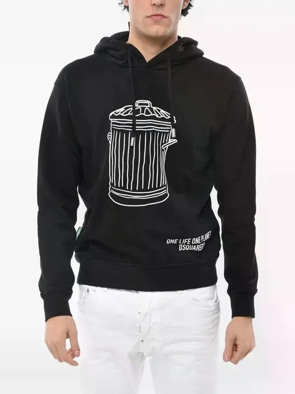 Dsquared2 Logo Print Hoodie - Black
