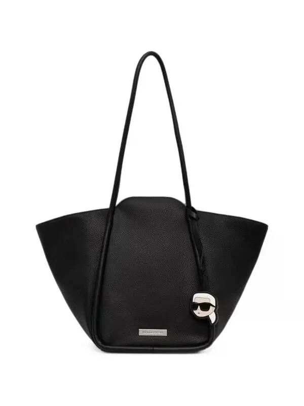Karl Lagerfeld Pebbled Logo Plaque Tote Bag