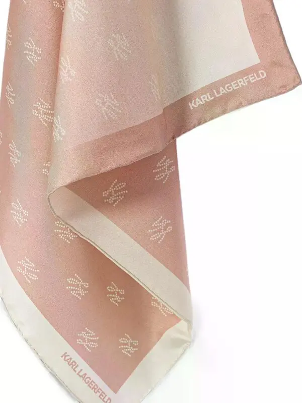 Karl Lagerfeld Monogram-print Silk Scarf