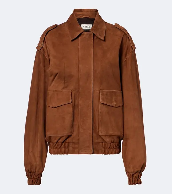 ARMA Suede Blouson Jacket - Brown