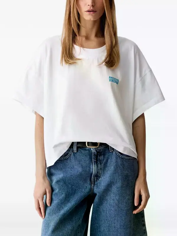 American Vintage Gixy Logo-print T-shirt - White