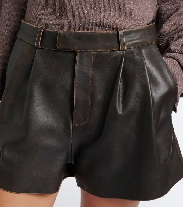 ARMA High-rise Leather Shorts