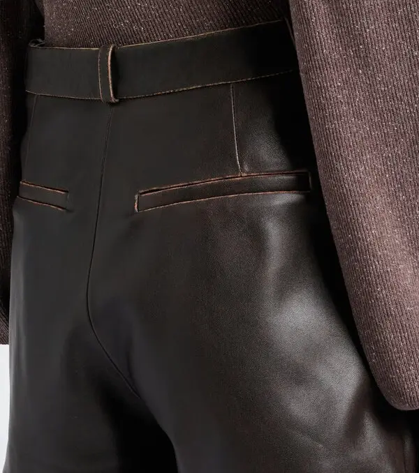 ARMA High-rise Leather Shorts