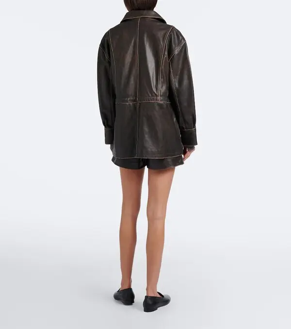 ARMA High-rise Leather Shorts