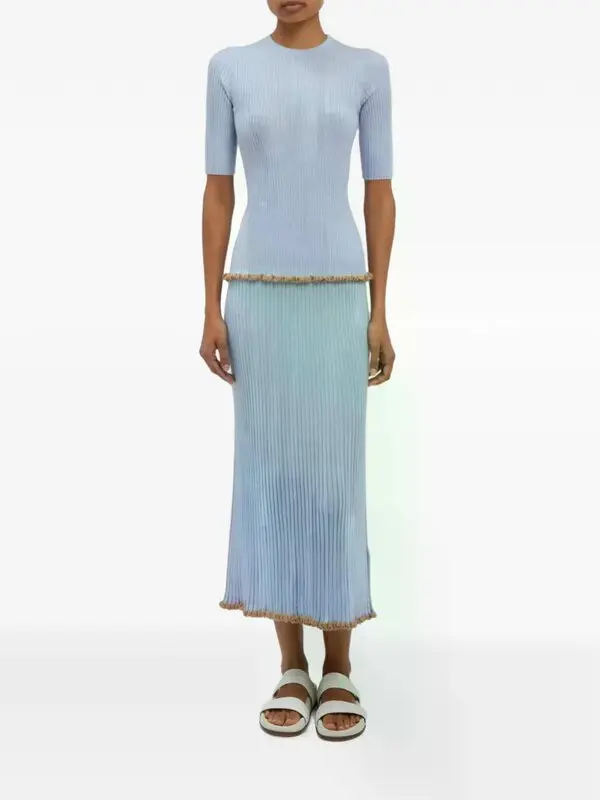 Gabriela Hearst Kavya Midi Skirt - Blue
