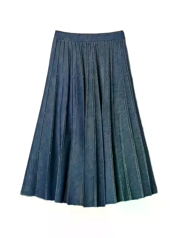 TWINSET Pleated Denim Skirt - Blue