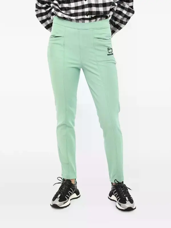 Woolrich Logo-embroidered Stirrup Trousers - Green