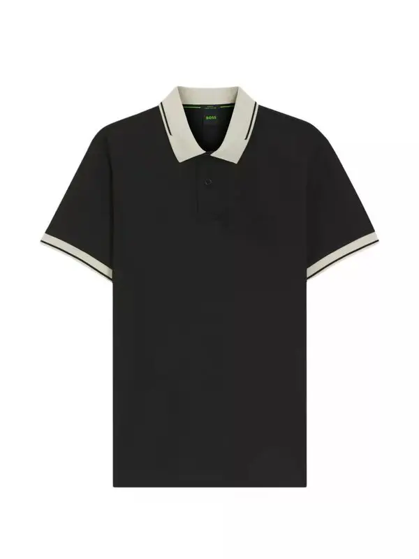 BOSS Tipped-trim Polo Shirt - Black
