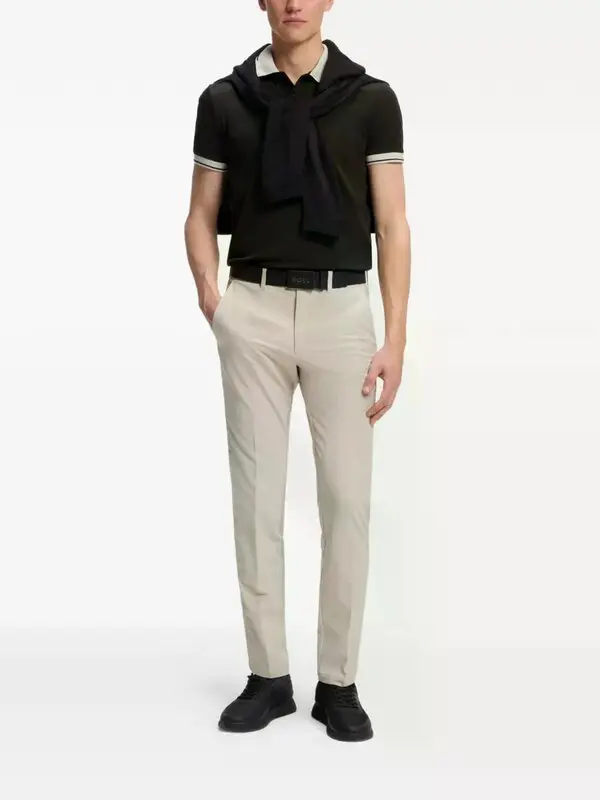 BOSS Tipped-trim Polo Shirt - Black