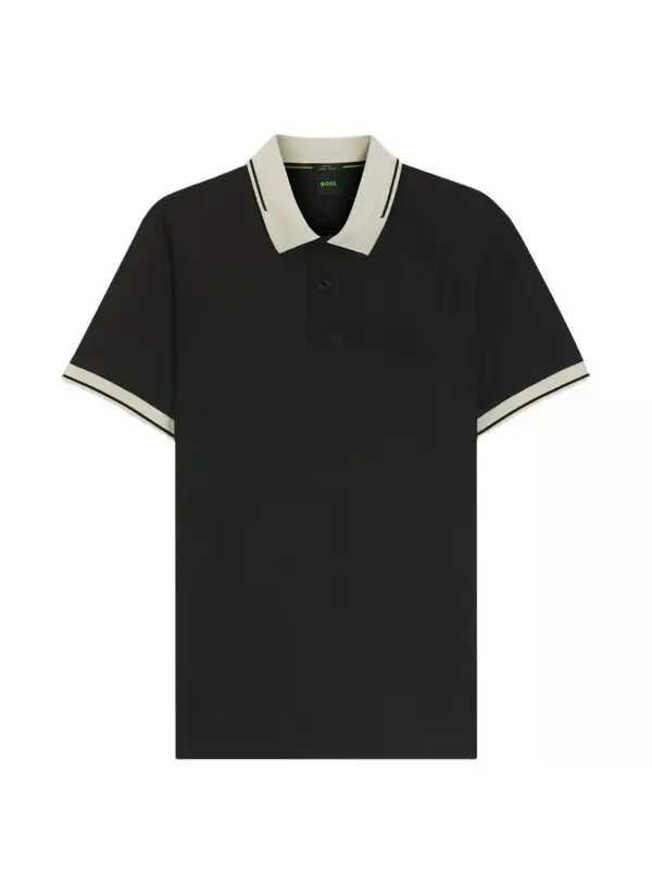 BOSS Tipped-trim Polo Shirt - Black