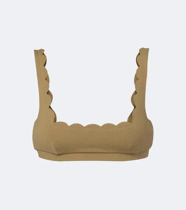 Marysia Mini Palm Springs Scalloped Bikini Top - Beige