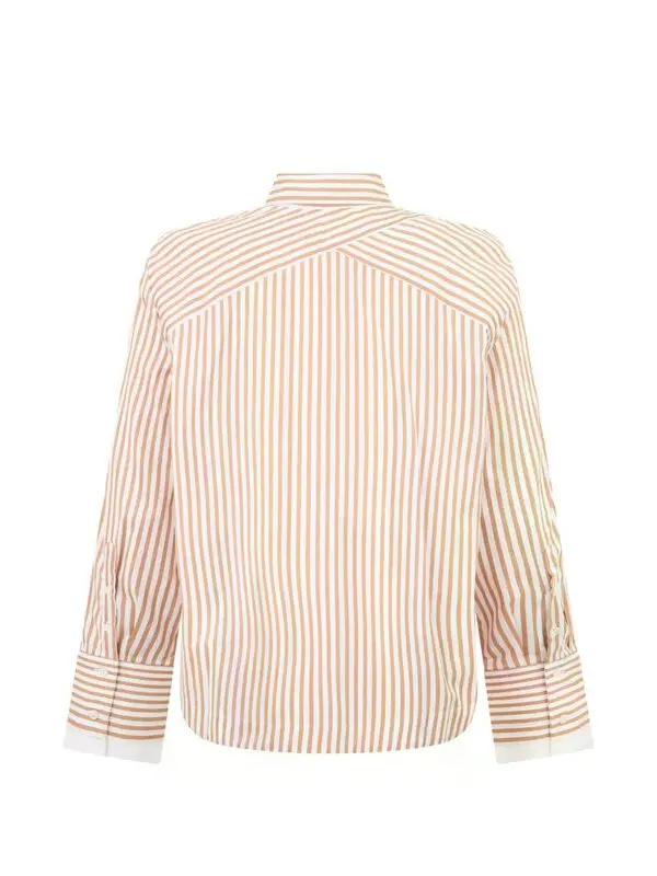 MOORER Striped Long-sleeve Shirt - Orange
