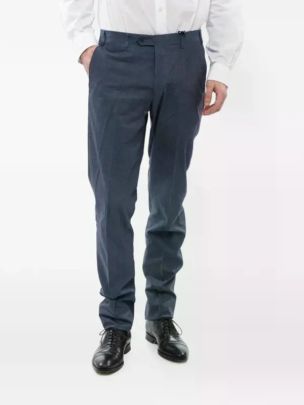 Corneliani Tailored Cotton Trousers - Blue