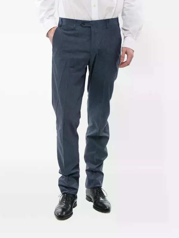 Corneliani Tailored Cotton Trousers - Blue