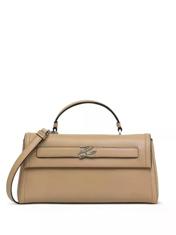 Karl Lagerfeld Kl Logo-plaque Shoulder Bag - Neutrals