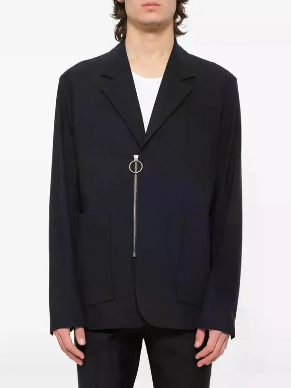WOOYOUNGMI Zip-detail Notched-lapel Blazer - Blue