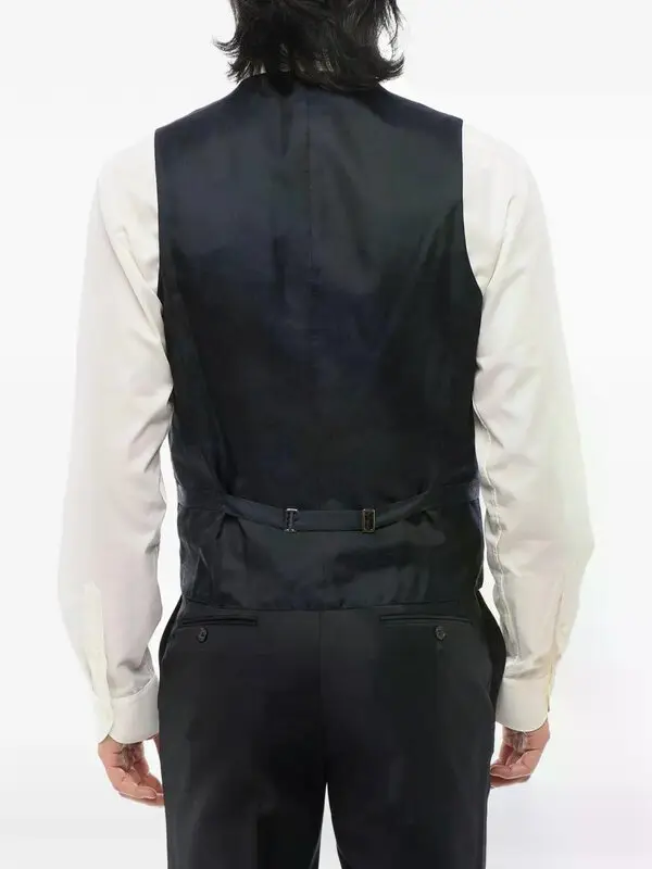 Corneliani Wool Shawl Lapel Waistcoat With Satin Trim