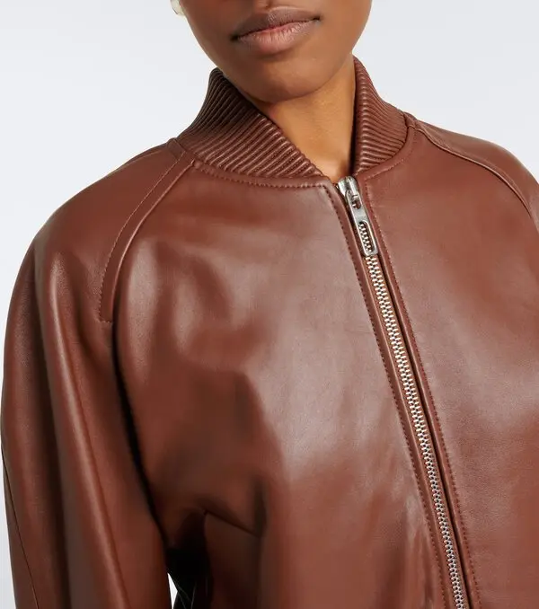 Sportmax Leather Bomber Jacket