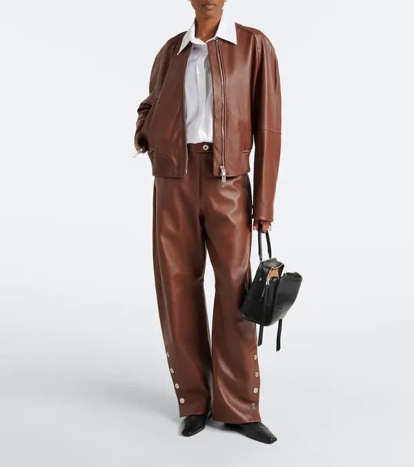 Sportmax Leather Bomber Jacket