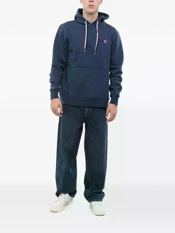 EDEN PARK Logo-embroidered Drawstring Hoodie - Blue