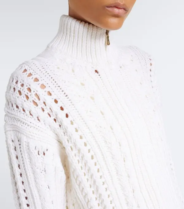 Eleventy Open-knit Wool Zip-up Cardigan