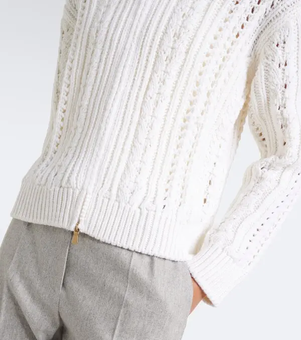 Eleventy Open-knit Wool Zip-up Cardigan