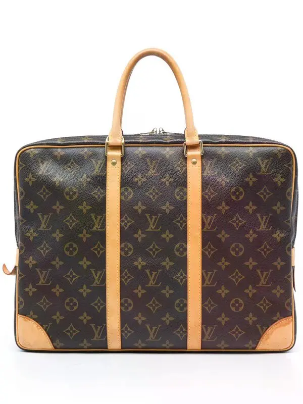 LOUIS VUITTON 2007 Monogram Porte Documents Voyage Business Bag - Brown