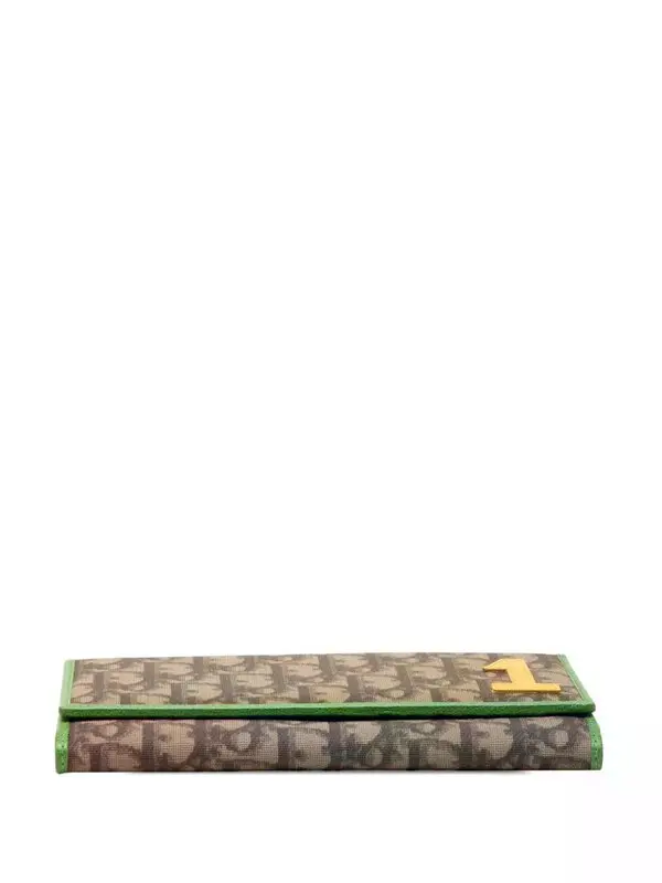 Dior 2004 Diorissimo Trotter Coated Canvas Rasta Wallet Long Wallets