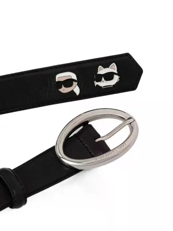 Karl Lagerfeld Ikonik Patch Leather Belt