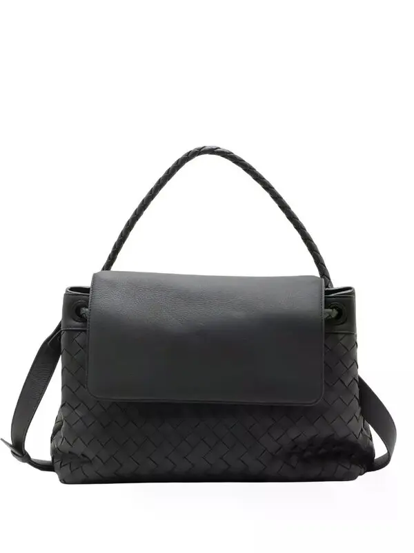 Bottega Veneta 2012-2026 Large Calfskin Intrecciato Andiamo Satchel - Black