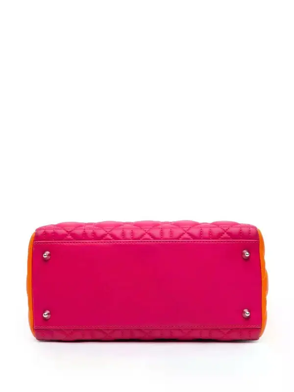 Dior Lambskin Cannage Lady Satchel - Orange
