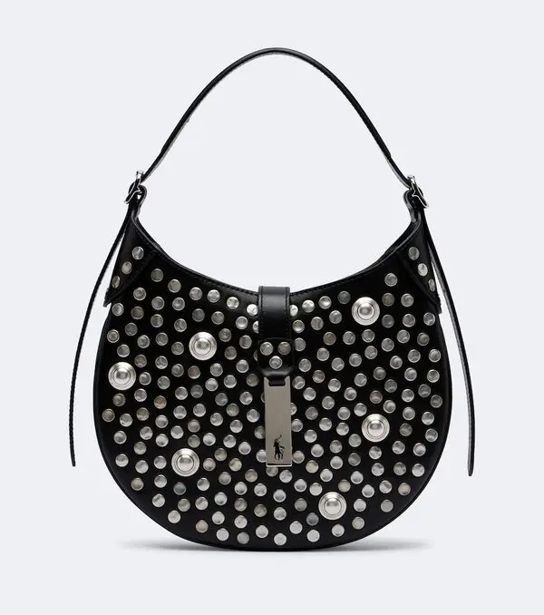 Polo Ralph Lauren Studded Leather Shoulder Bag